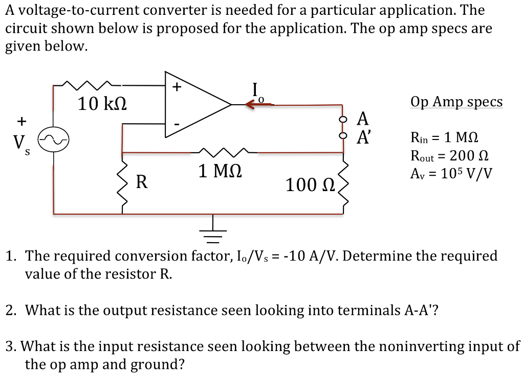 Solved A voltage-to-current converter is needed for a | Chegg.com