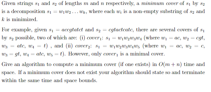 Solved Given strings s1 and s2 of lengths m and n | Chegg.com