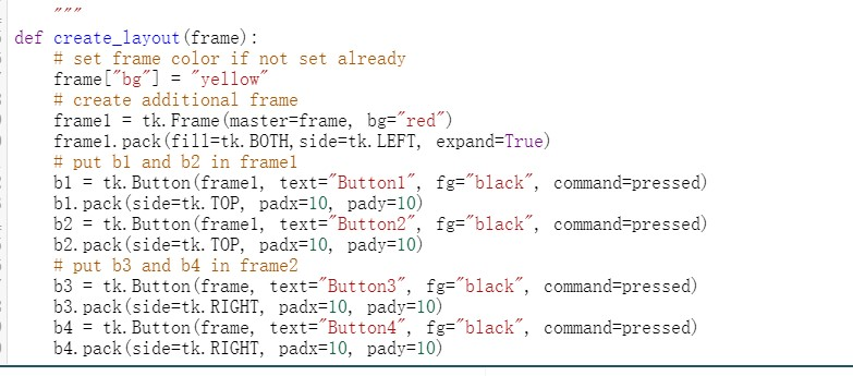 Solved 3 1 import tkinter as tk Button1 Button4 Button3 4 | Chegg.com