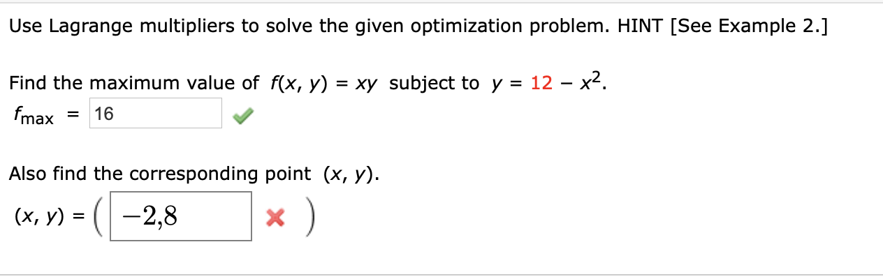Solved Use Lagrange multipliers to solve the given | Chegg.com