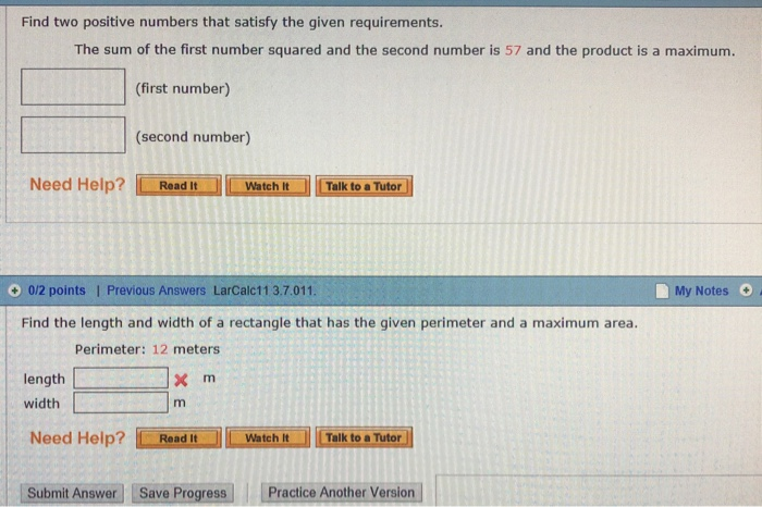 Solved Find two positive numbers that satisfy the given | Chegg.com