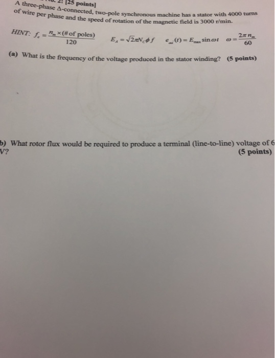 Solved d. 2: 125 points] A three-phase A-connec of wire per | Chegg.com
