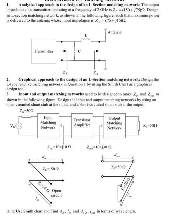 Analytical approach to the design of an L-Section | Chegg.com