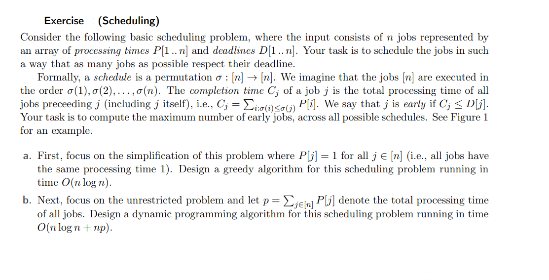 Solved Exercise : (Scheduling) Consider the following basic | Chegg.com