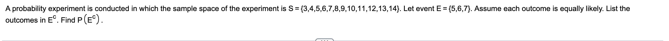 Solved outcomes in EC. Find P(EC).List the outcomes in EC. | Chegg.com