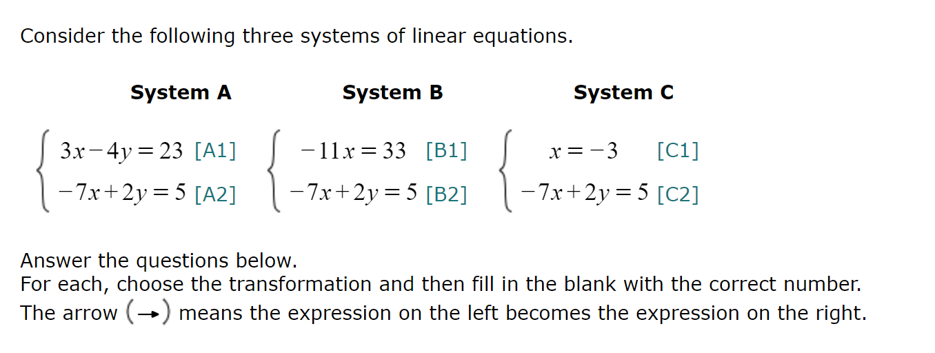 Solved Consider the following three systems of linear | Chegg.com