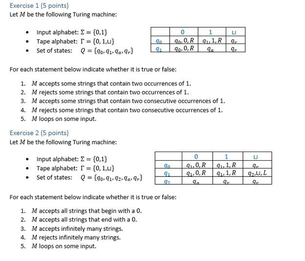 Solved - Input alphabet: Σ={0,1} - Tape alphabet: Γ={0,1,⊔} | Chegg.com