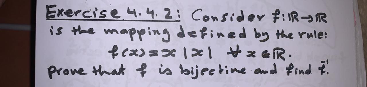 Solved Exercise 4.4.2: Consider f: IRIR is the mapping | Chegg.com
