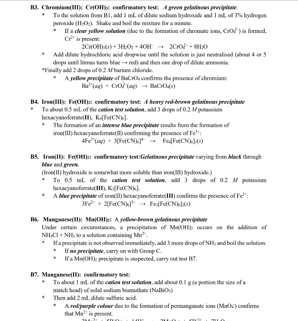 Solved Outline of the Cation Analysis Scheme Cation Test | Chegg.com