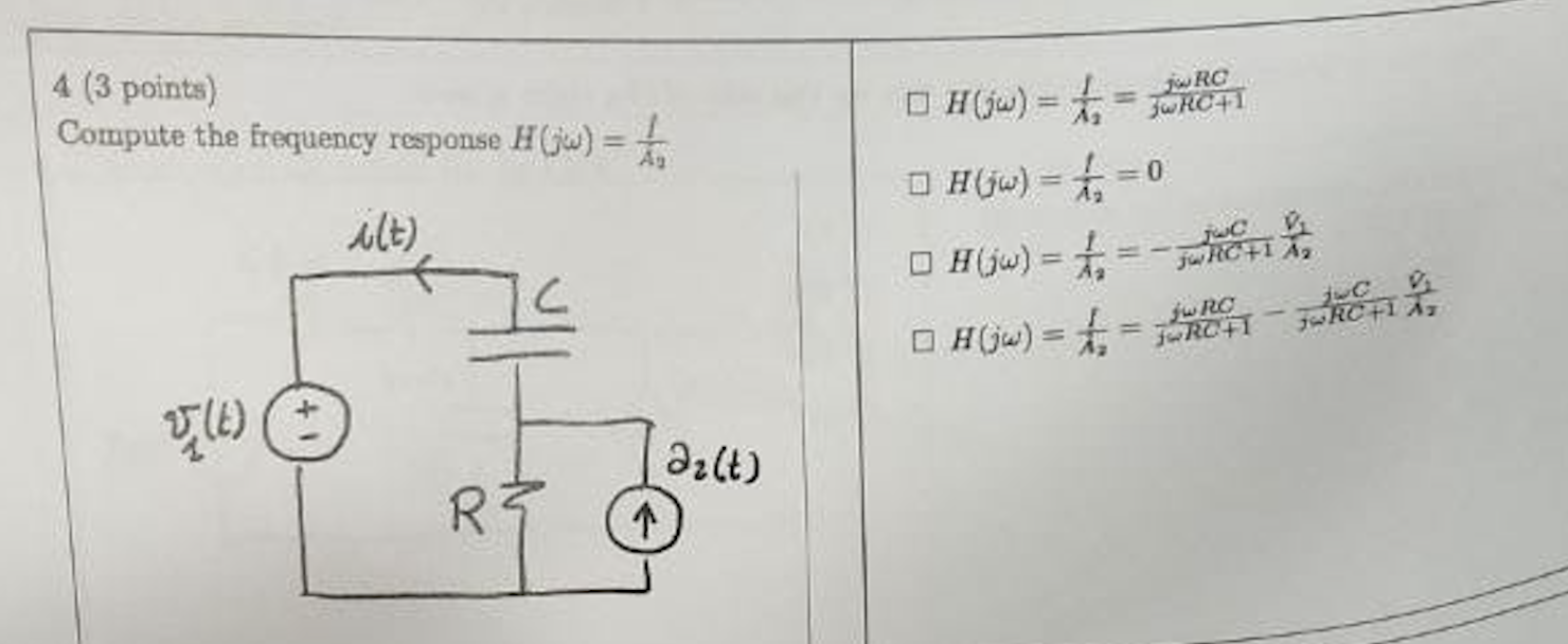 Solved 4 (3 ﻿points)Compute the frequency response | Chegg.com