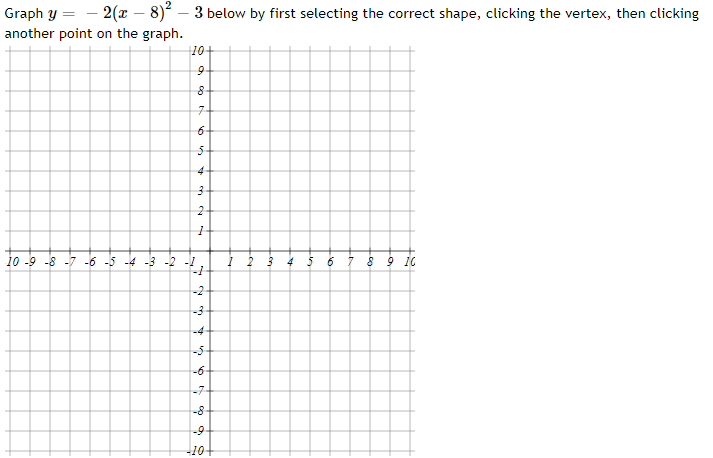 Solved Graph y = -2(x - 8) – 3 below by first selecting the | Chegg.com