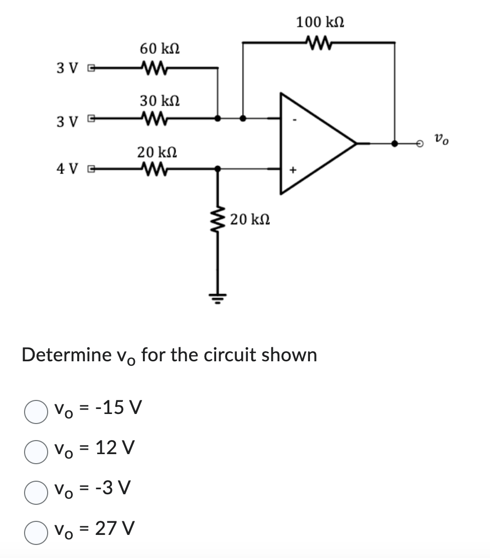 Solved Determine v0 for the circuit shown | Chegg.com