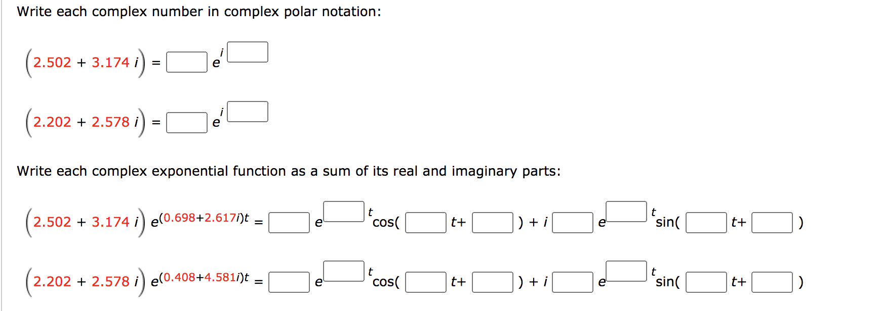 Solved Write each complex number in complex polar notation: | Chegg.com