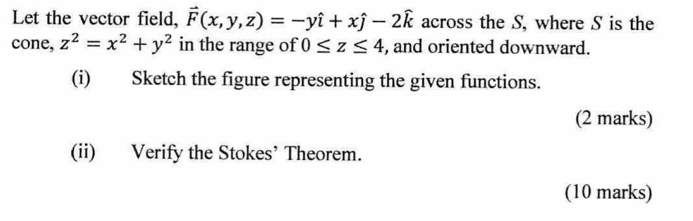Let the vector field, | Chegg.com
