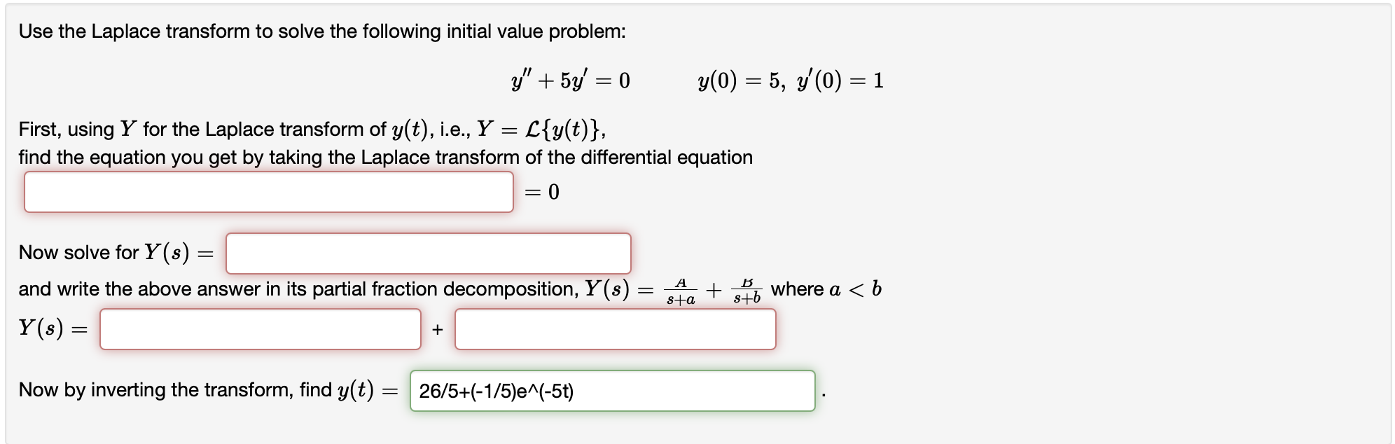 Solved Use the Laplace transform to solve the following | Chegg.com