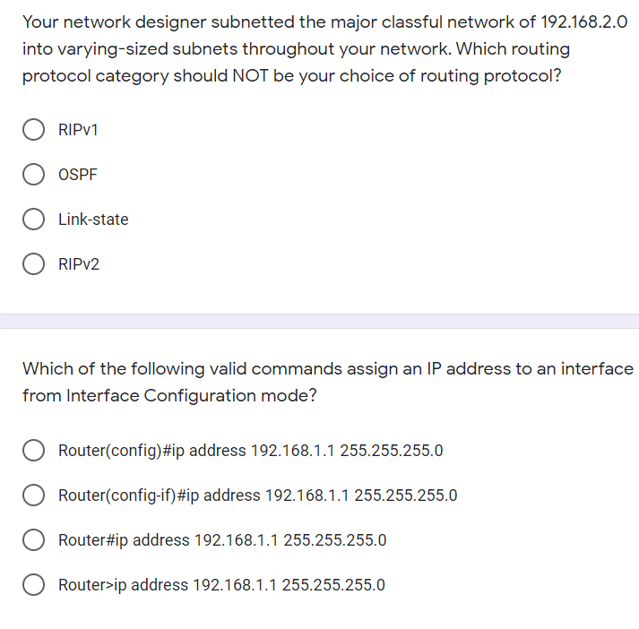 Solved Your network designer subnetted the major classful | Chegg.com