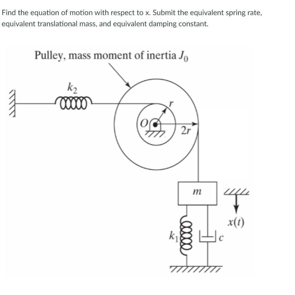 Solved Find the equation of motion with respect to x. Submit | Chegg.com