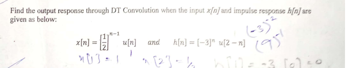 Solved Find the output response through DT Convolution when | Chegg.com