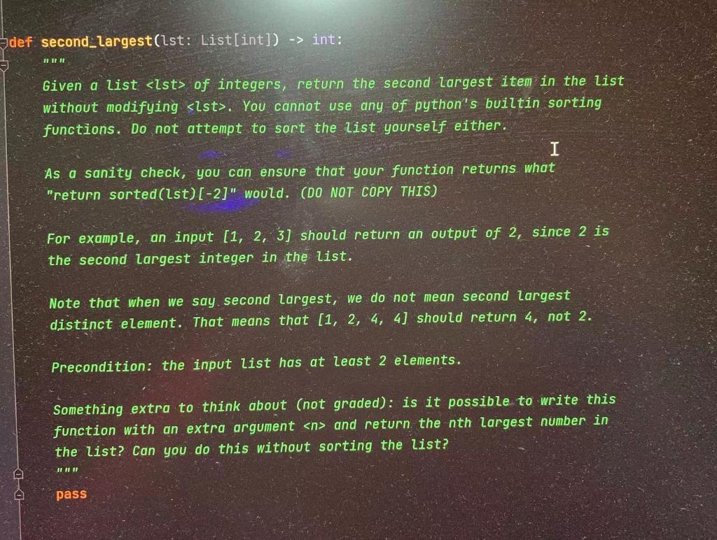Solved do not use dictionaries or dictionary methods , | Chegg.com