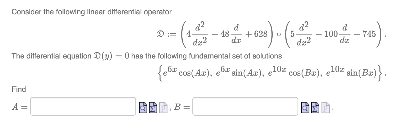 Solved Consider the following linear differential operator | Chegg.com