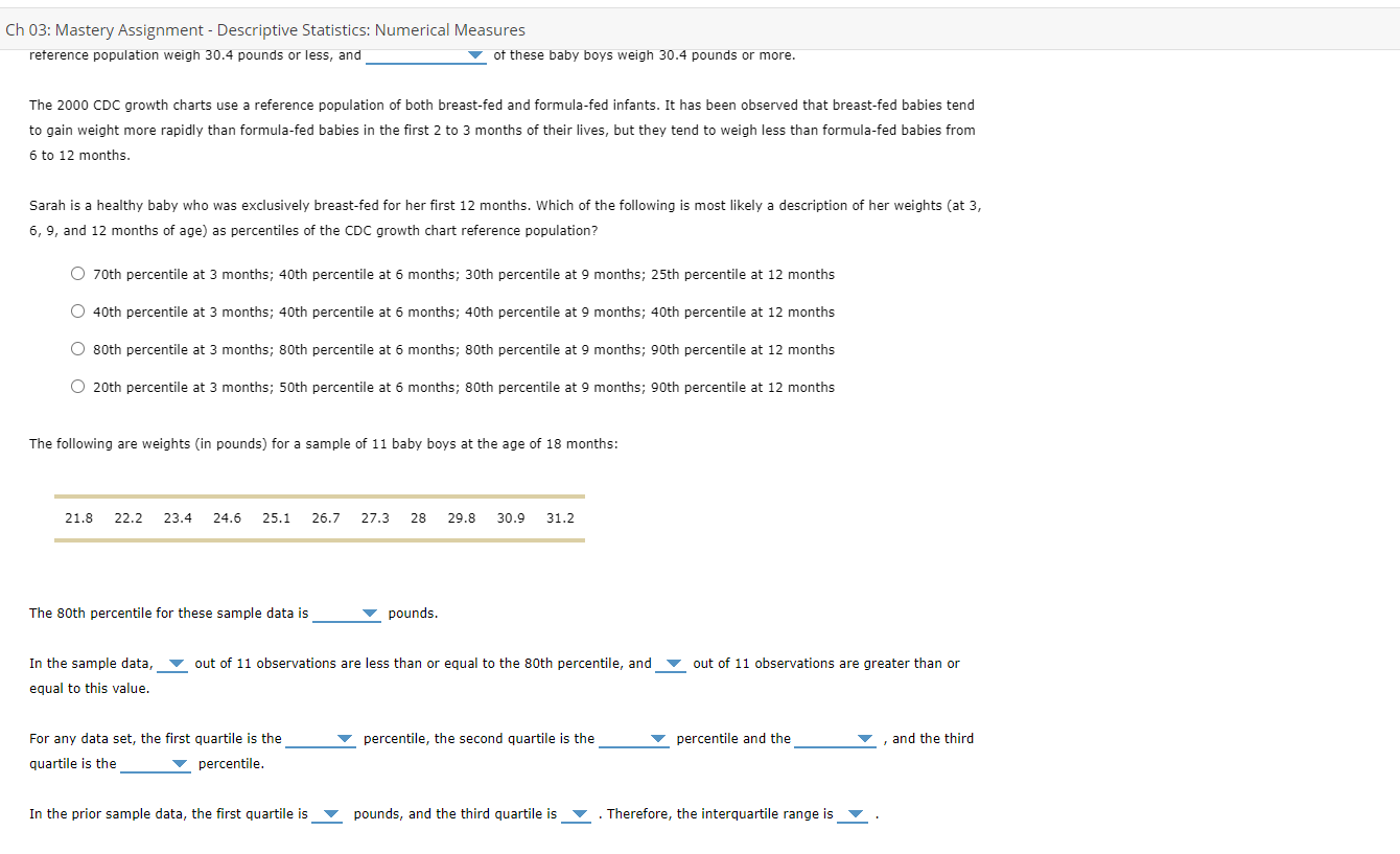 Solved Ch 03: Mastery Assignment - Descriptive Statistics: | Chegg.com