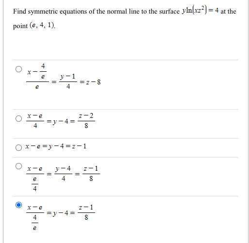Solved Find symmetric equations of the normal line to the | Chegg.com