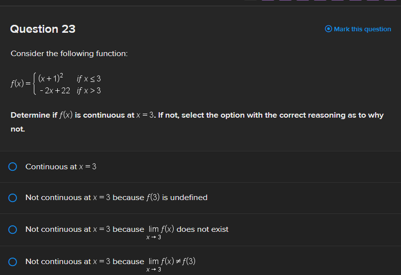 Solved Consider the following function: f(x)={(x+1)2−2x+22 | Chegg.com