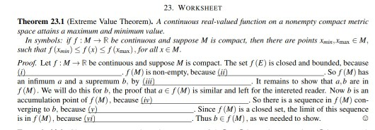 Solved Theorem 23.1 ( Extreme Value Theorem) A continuous | Chegg.com