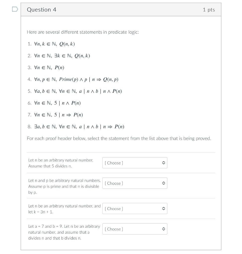 Solved Here are several different statements in predicate | Chegg.com