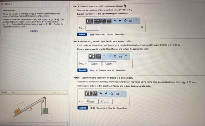 Determining the normal force acting on block A | Chegg.com