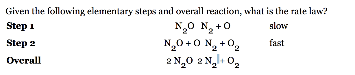 Solved Given the following elementary steps and overall | Chegg.com