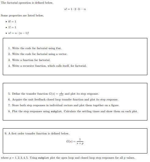 Solved The factorial operation is defined below. n! = 1 | Chegg.com