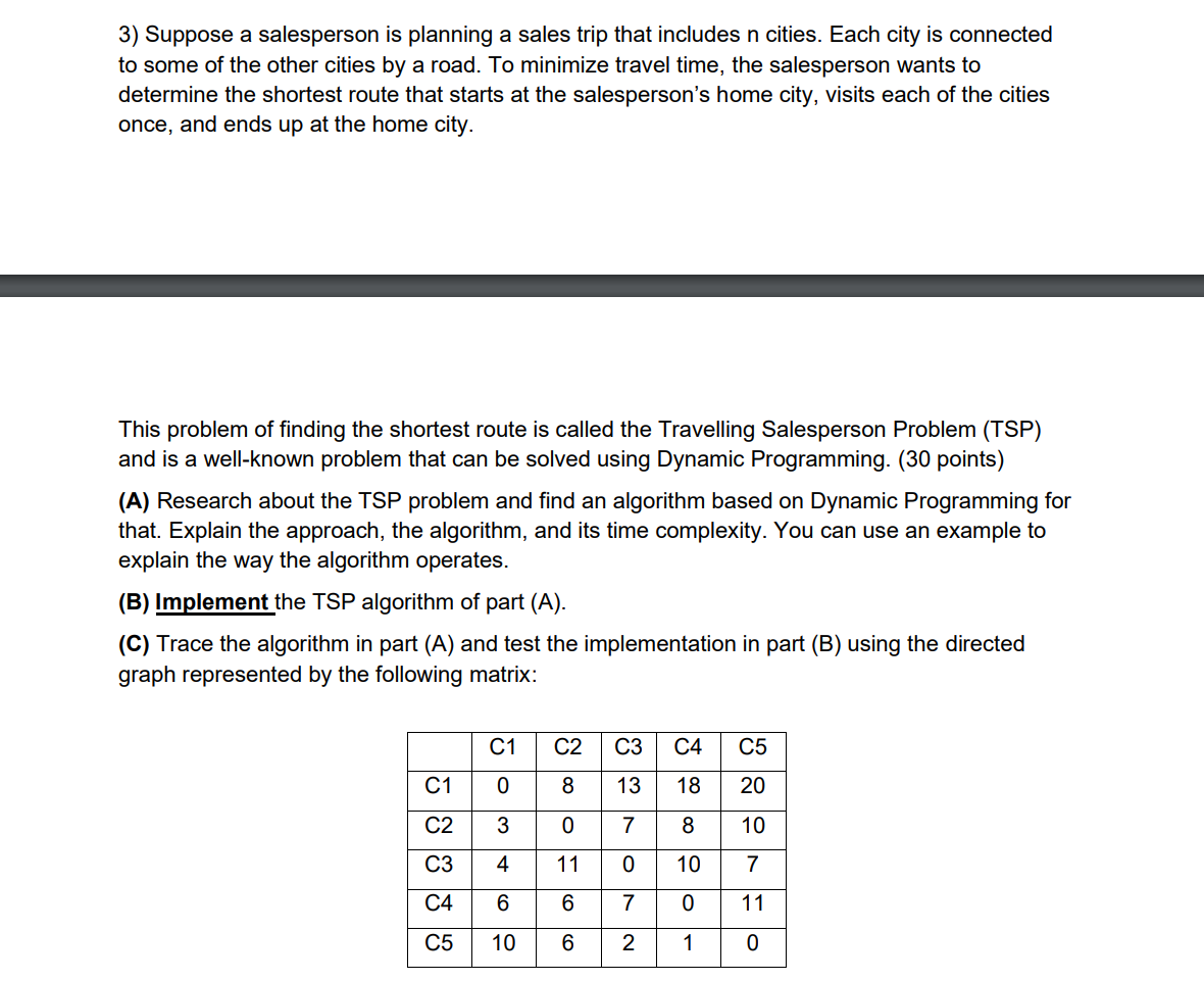 Solved 3) Suppose a salesperson is planning a sales trip | Chegg.com