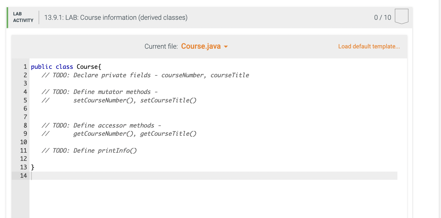 Solved Given main(), define a Course base class with methods | Chegg.com Solved Given main(), define a Course base class with methods | Chegg.com