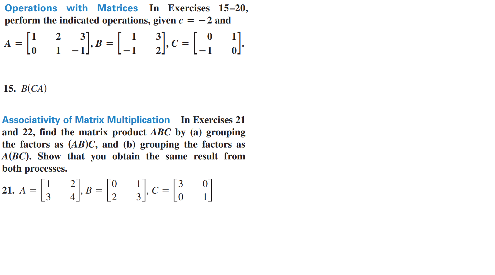 Solved Operations with Matrices In Exercises 15-20, perform | Chegg.com