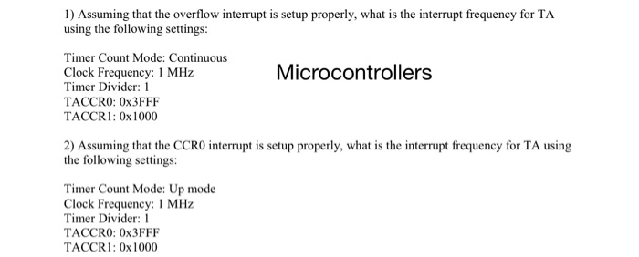 Solved 1 Assuming That The Overflow Interrupt Is Setup