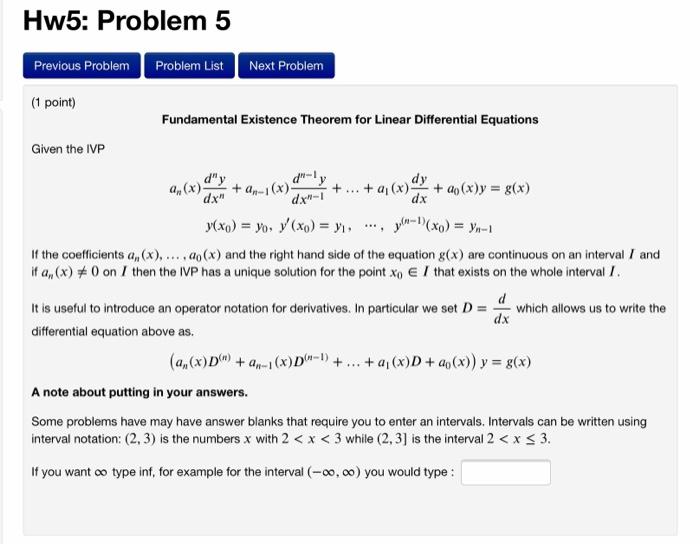 Solved Hw5: Problem 5 Previous Problem Problem List Next | Chegg.com