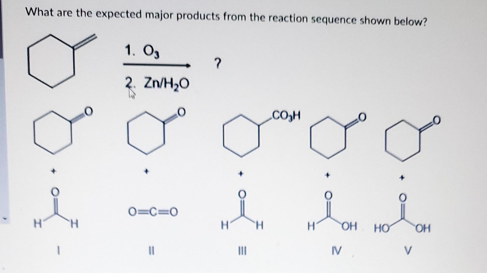 Solved What are the expected major products from the | Chegg.com