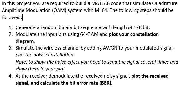 Solved In this project you are required to build a MATLAB | Chegg.com