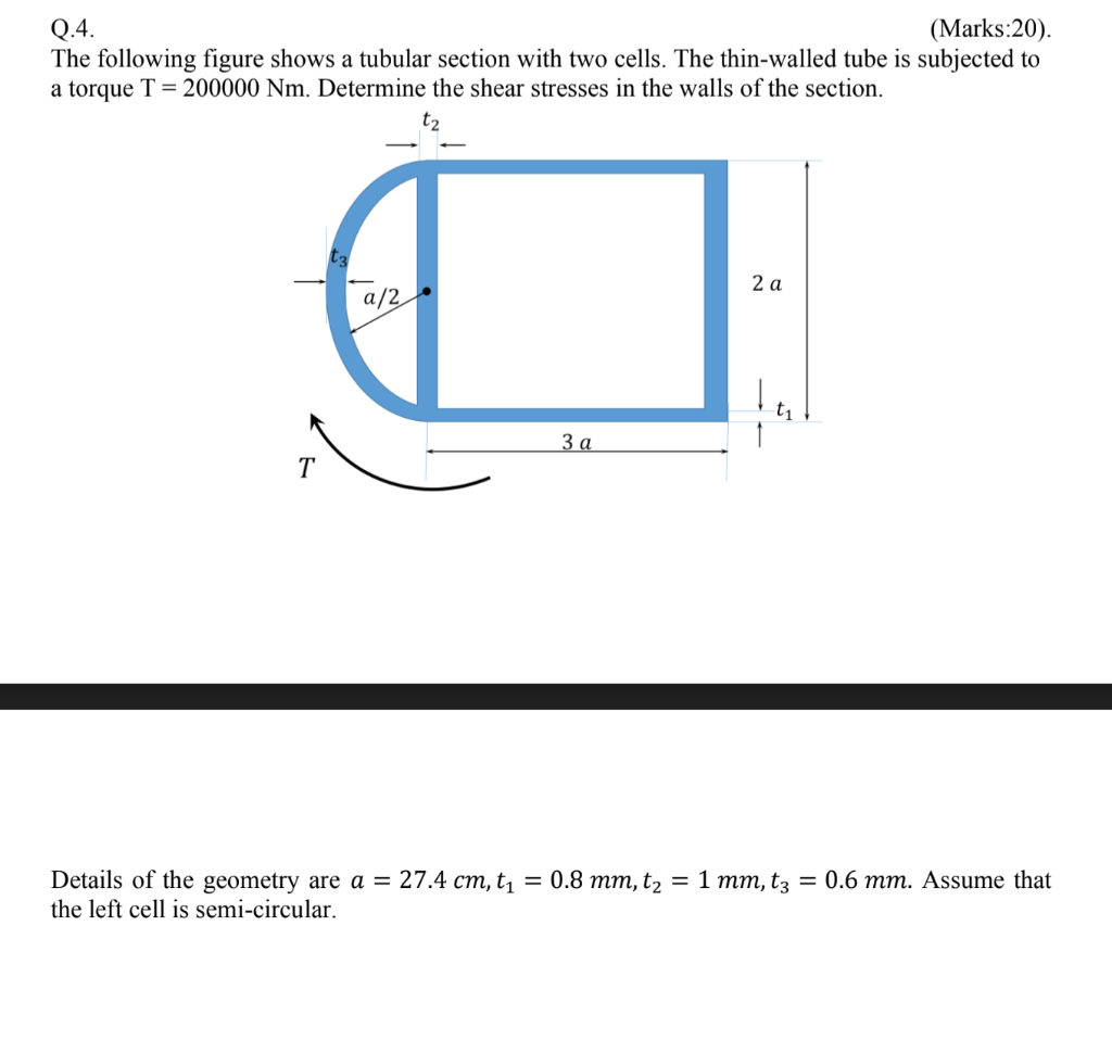 Solved Q.4. (Marks:20). The following figure shows a tubular | Chegg.com