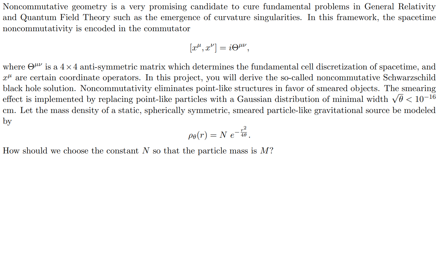 Solved Noncommutative geometry is a very promising candidate | Chegg.com