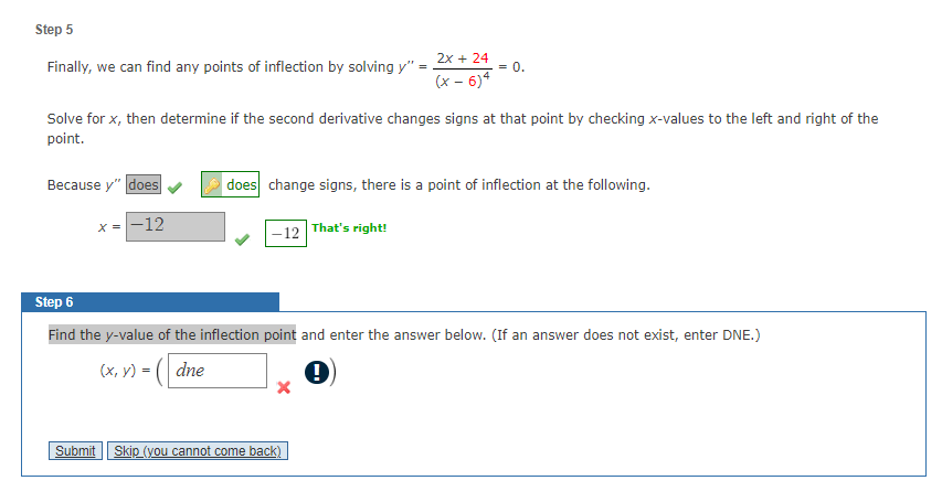 Solved Finally, we can find any points of inflection by | Chegg.com
