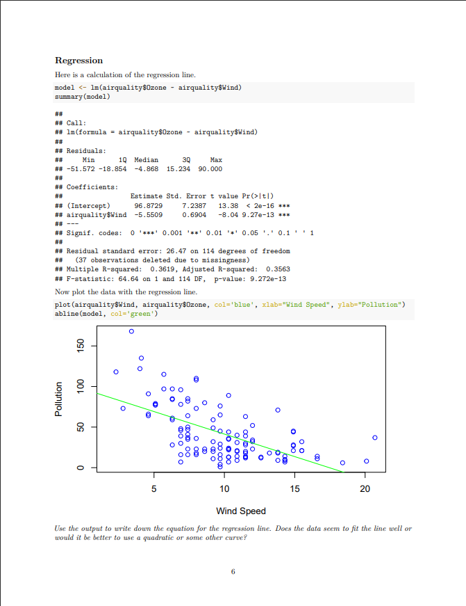 Solved Regression Here is a calculation of the regression | Chegg.com