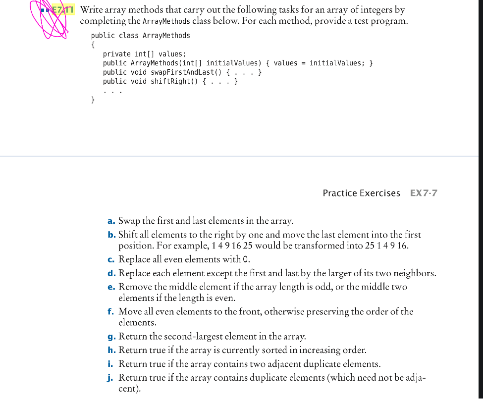 Solved Write array methods that carry out the following | Chegg.com