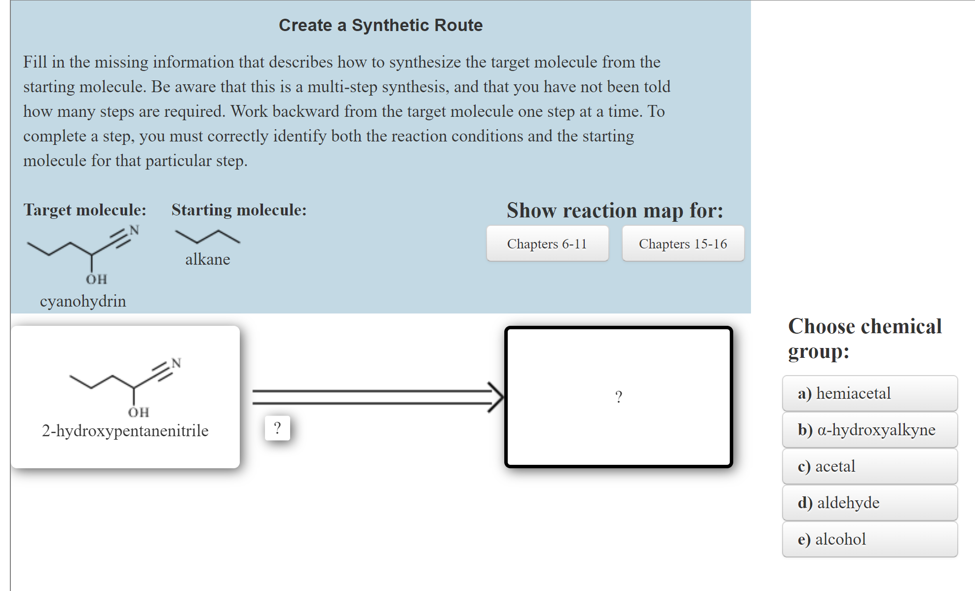 Solved Create a Synthetic Route Fill in the missing | Chegg.com