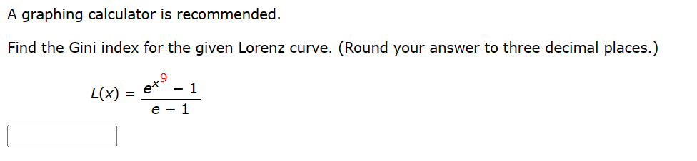 Solved A graphing calculator is recommended. Find the Gini | Chegg.com