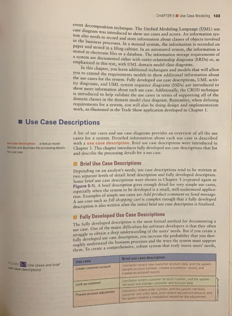 Solved Write a fully developed use case description for the | Chegg.com