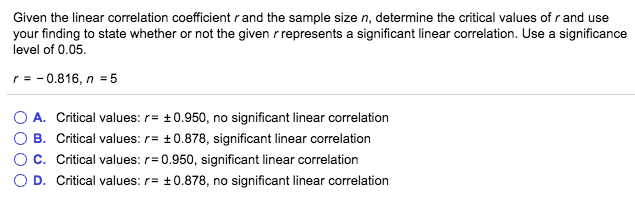 Solved Q8C10Q7 Given the linear correlation coefficient r | Chegg.com