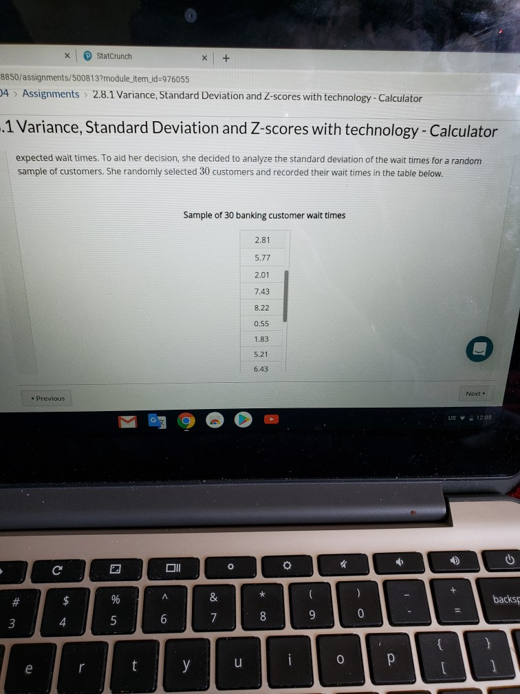 Solved 2.8.1 Variance, Standard Deviation and Z-scores with | Chegg.com