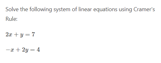 Solved Solve the following system of linear equations using | Chegg.com